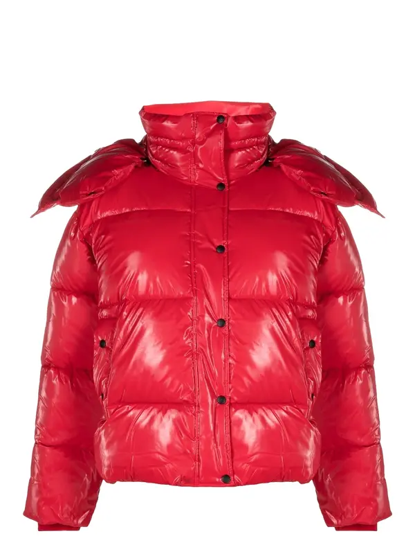 Calvin Klein Hooded Puffer Coat - Red