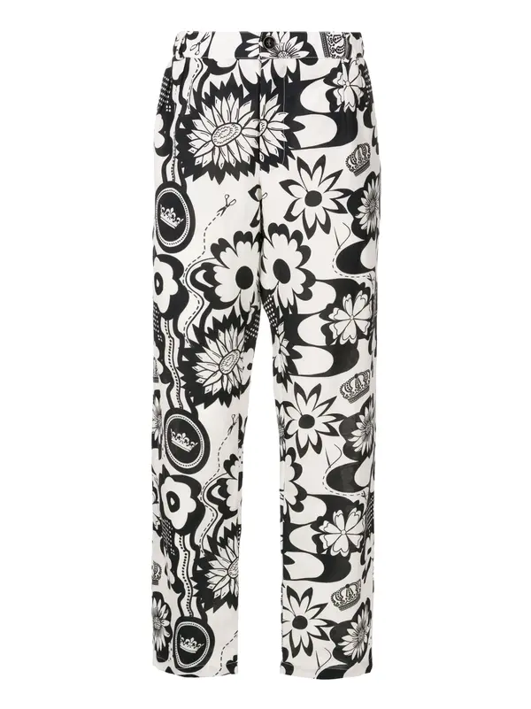 AMIR SLAMA Graphic-print Trousers - Black