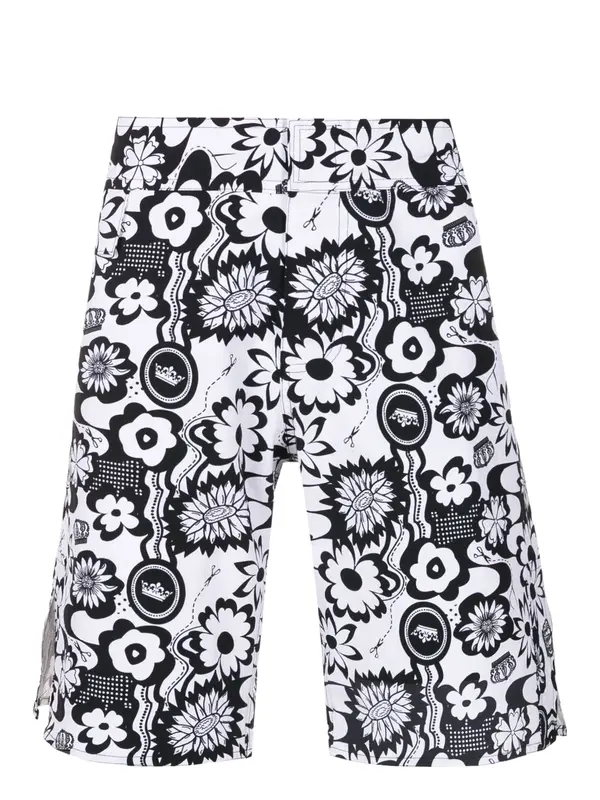 AMIR SLAMA Graphic-print Bermuda Shorts - Black