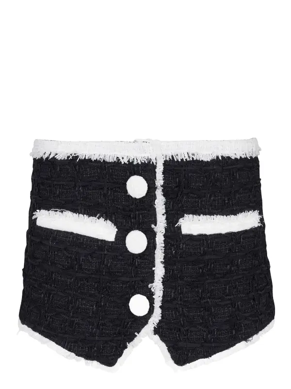 Balmain Tweed Mini Skirt - Black