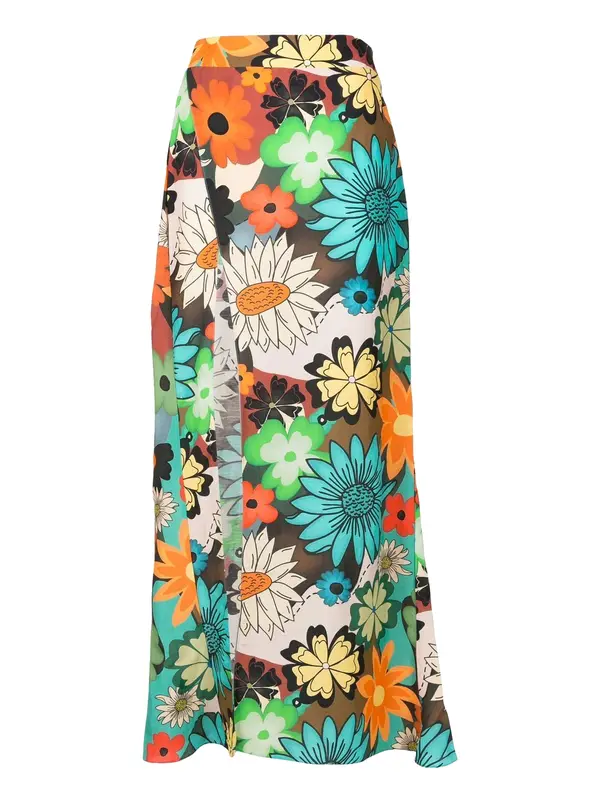 AMIR SLAMA Floral Print Wrap Skirt - Multicolour