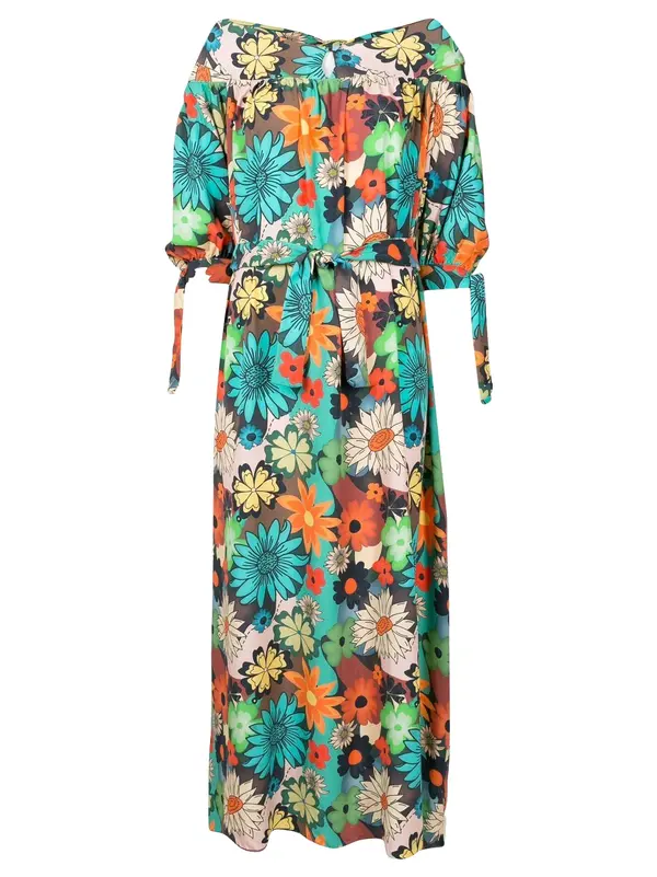 AMIR SLAMA Floral-print Maxi Dress - Multicolour