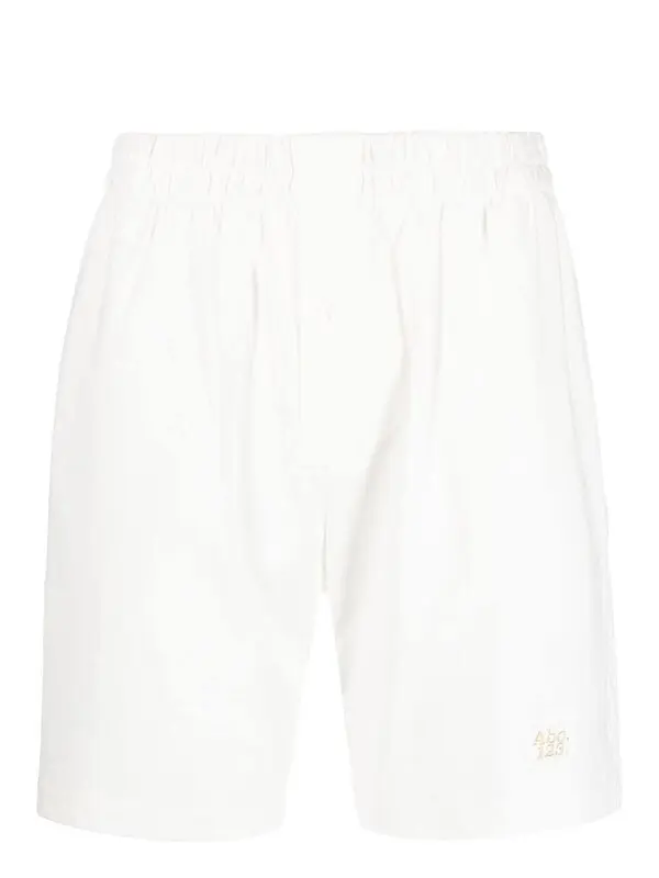ADVISORY BOARD CRYSTALS Logo Print Lounge Shorts - White