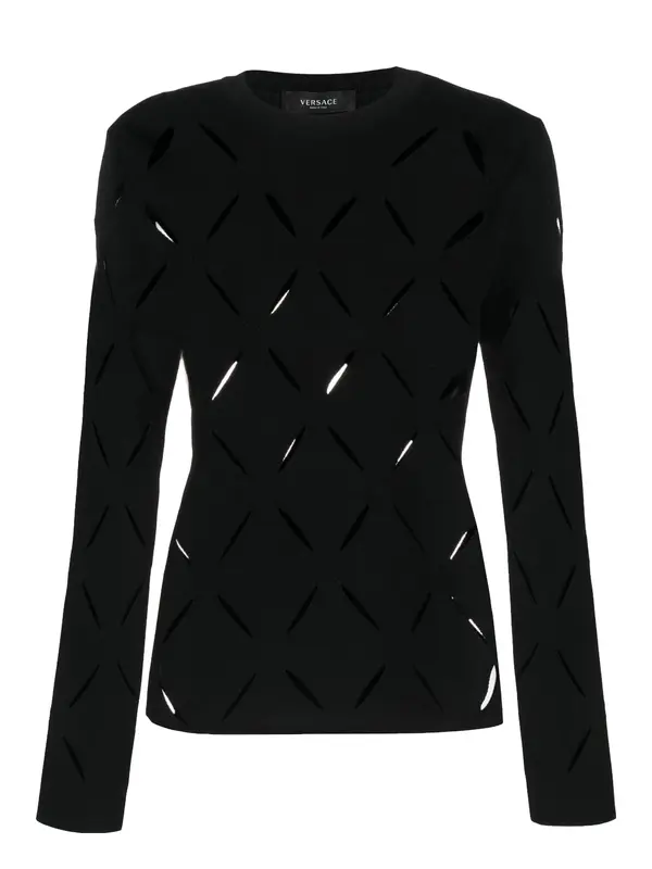 Versace Cut-out Knitted Jumper - Black