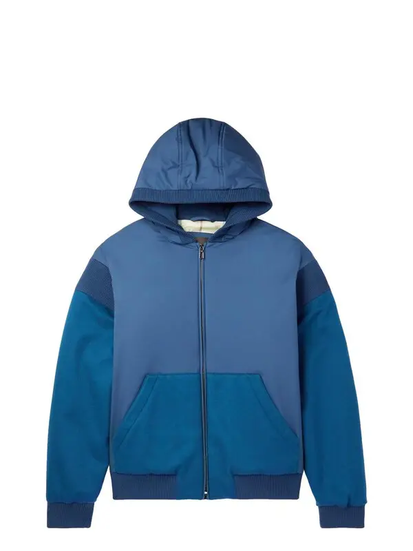 Loro Piana Wallace Panelled Storm System® Hooded Bomber Jacket - Blue