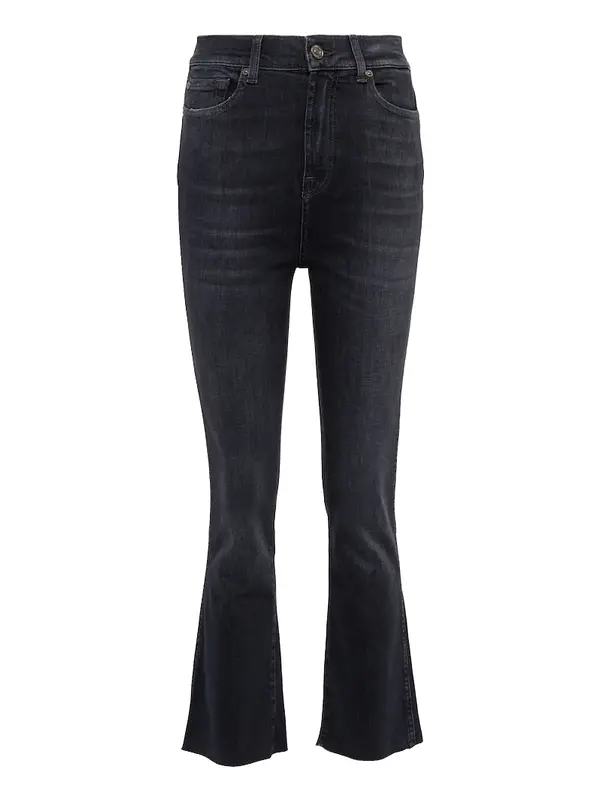 7 For All Mankind Slim Kick High-rise Jeans - Black