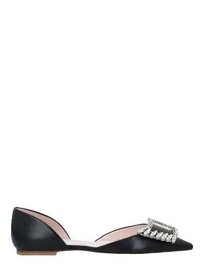 ROGER VIVIER Ballerina Flats With Rhinestone Embellishment - Black