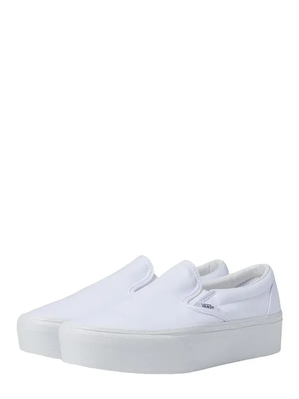VANS Classic Slip-on Stackform Quilted Platform Shoes - White