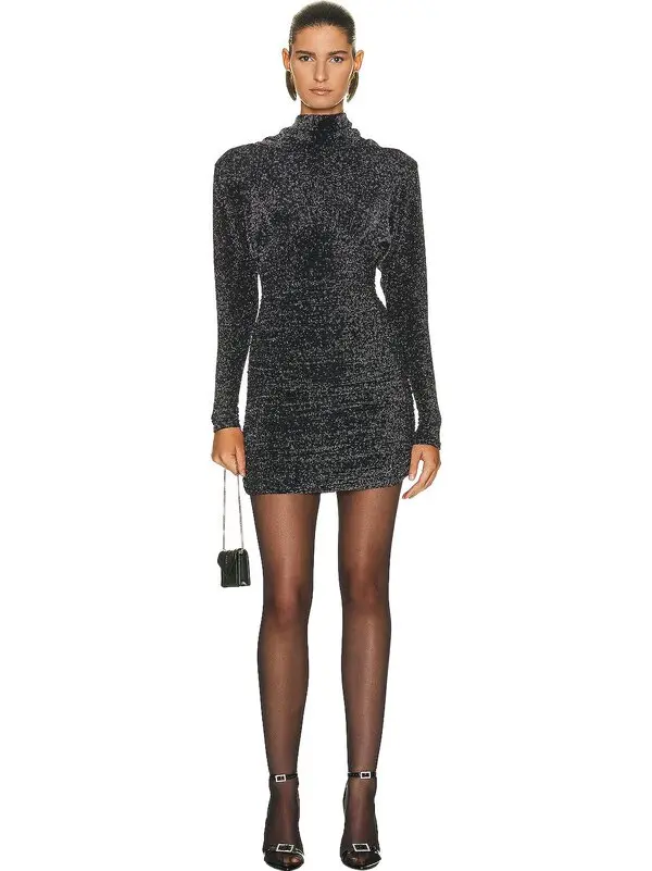 Saint Laurent Mini Dress - Noir & Argent