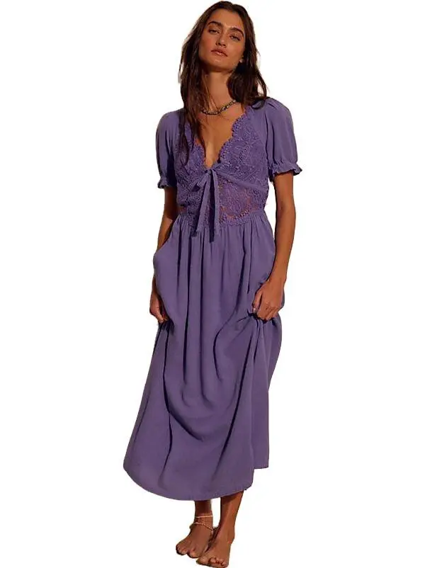 Free People All You Need Is Lace Midi Dress - Flourished Lavender