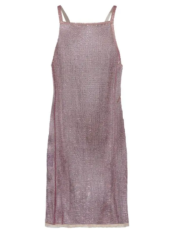 Prada Sequin-embroidered Mesh Mini Dress - Pink