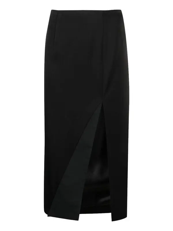 V:PM ATELIER Side-slit Midi Skirt - Black