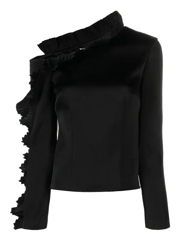 V:PM ATELIER Isabel Ruffle-detail Top - Black