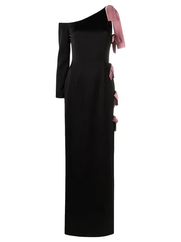 V:PM ATELIER Sadie Bow-embellished Gown - Black