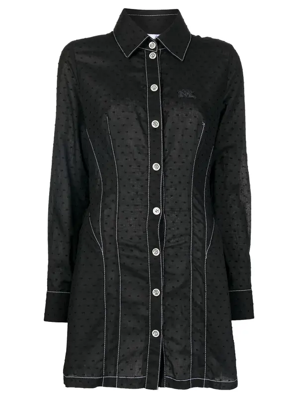 Natasha Zinko Point D'esprit Shirt Dress - Black