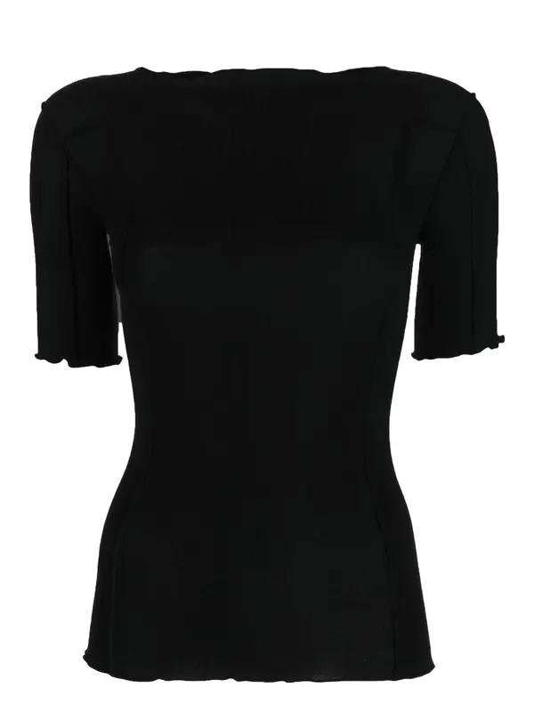 BASERANGE Omato Stretch-organic Cotton Top - Black