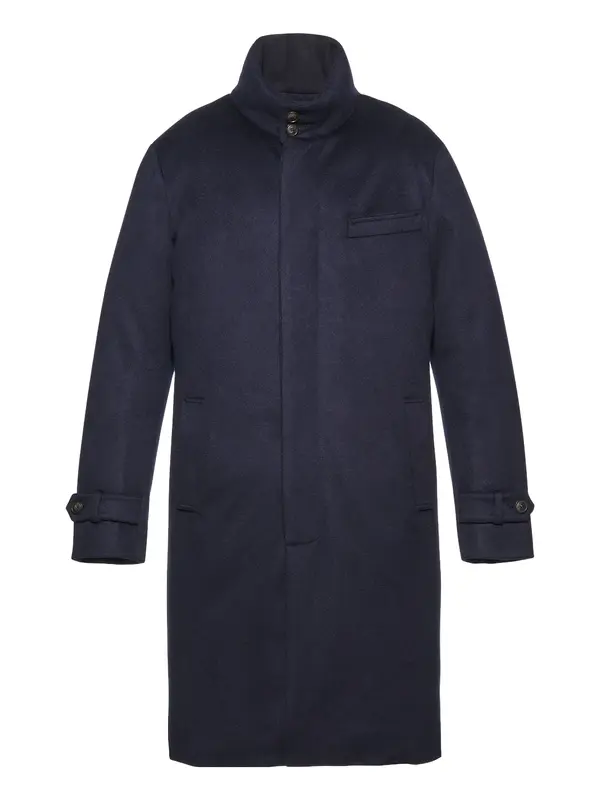 NORWEGIAN WOOL Single-breasted Cashmere Coat - Blue