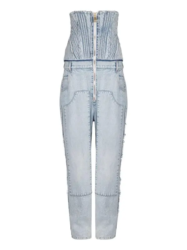Balmain Boyfriend Corset Jeans - Blue
