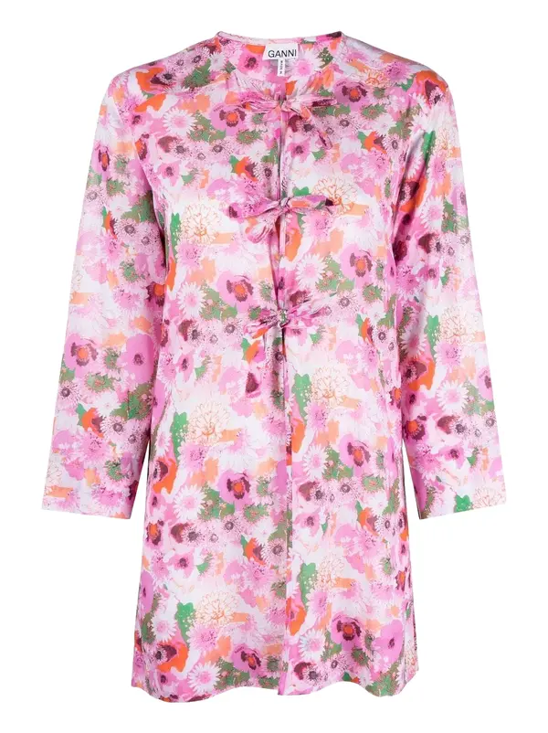 GANNI Floral-print Tunic - Pink