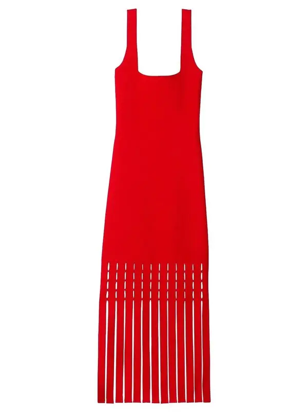 St. John Eyelet-knit Maxi Dress - Red