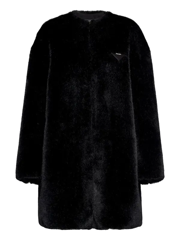 Prada Aspen Faux-fur Coat - Black