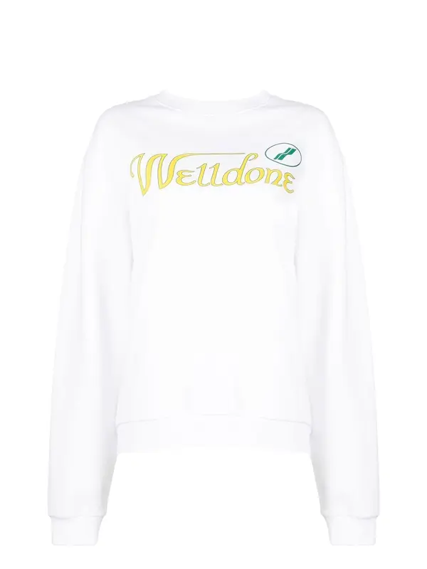 We11Done Logo-print Cotton Hoodie - White