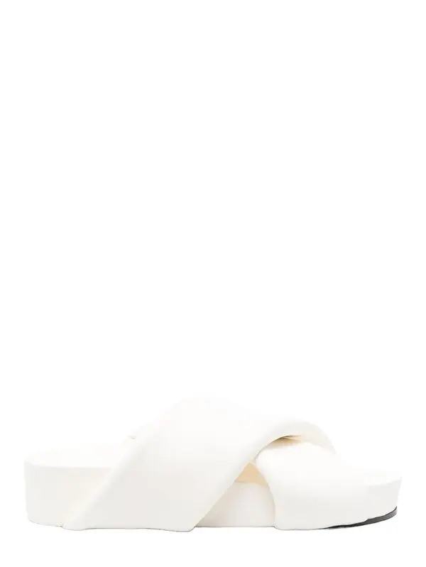 JIL SANDER Cross-strap Flat Sandals - White