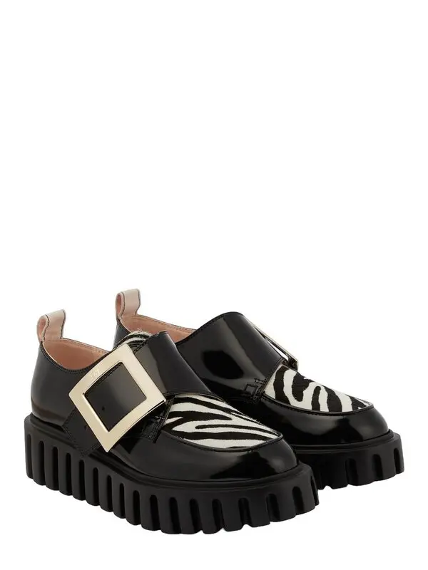 ROGER VIVIER Viv' Go-thick Patent Leather Platform Loafers - Multicoloured