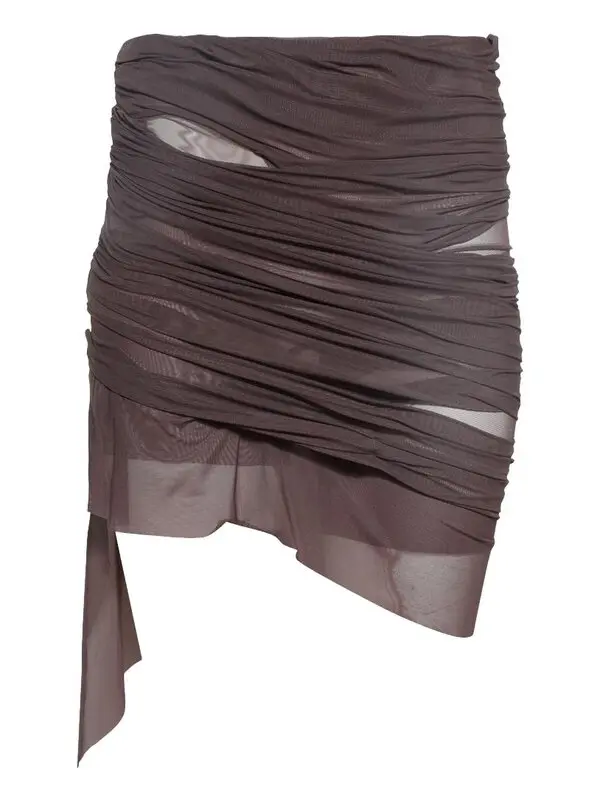 DI PETSA Wetlook Mini Skirt - Brown