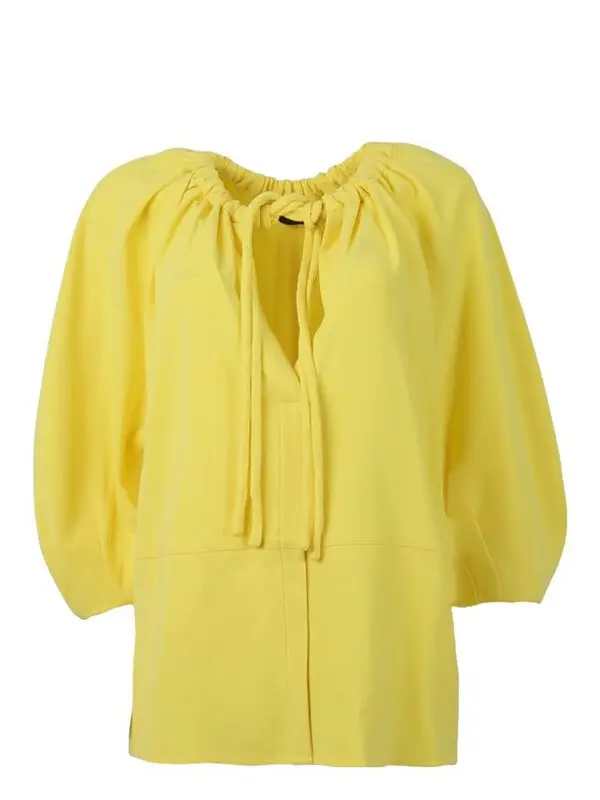 Proenza Schouler Matte Crepe V-neck Top - Yellow