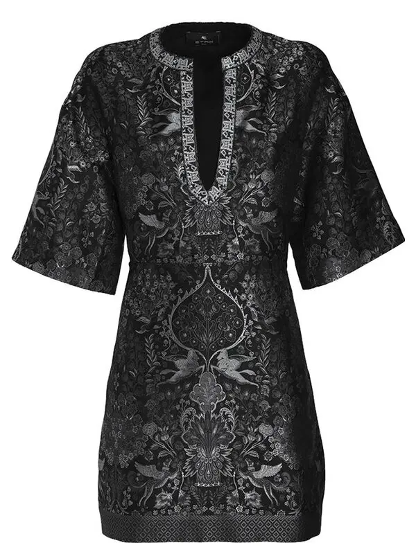 Etro Jacquard Mini Dress - Nero Black