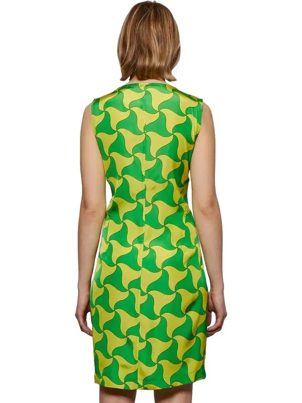Bottega Veneta Wavy Triangle Print Mini Dress - Parakeet And Kiwi