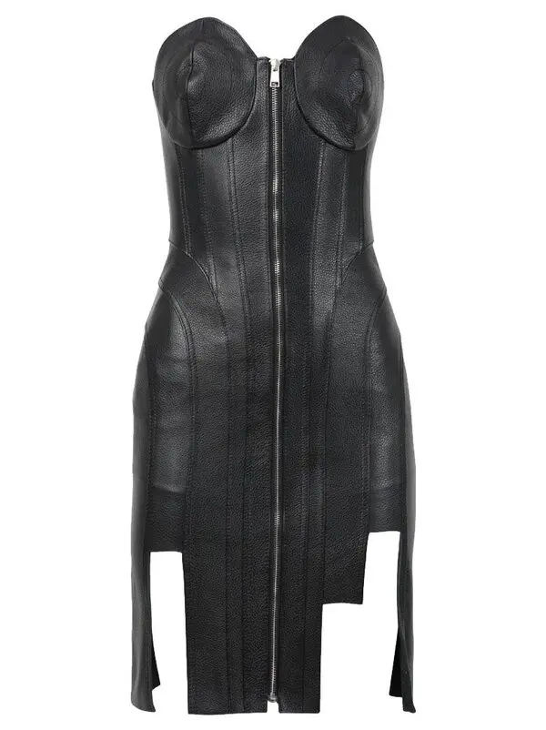 Natasha Zinko Leather Corset Dress - Black