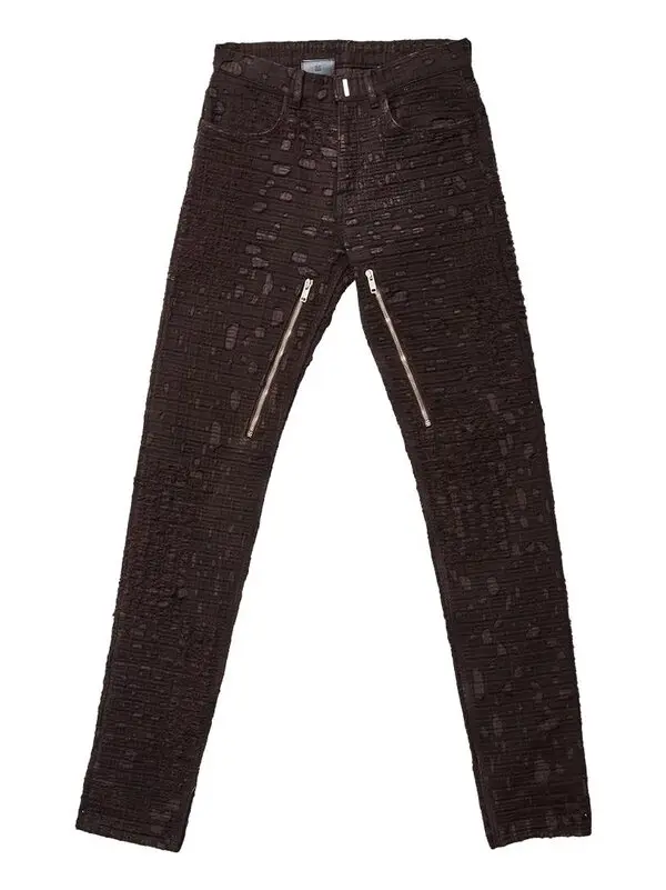 Givenchy Zipped Slim Fit Denim Trousers - Dark Brown