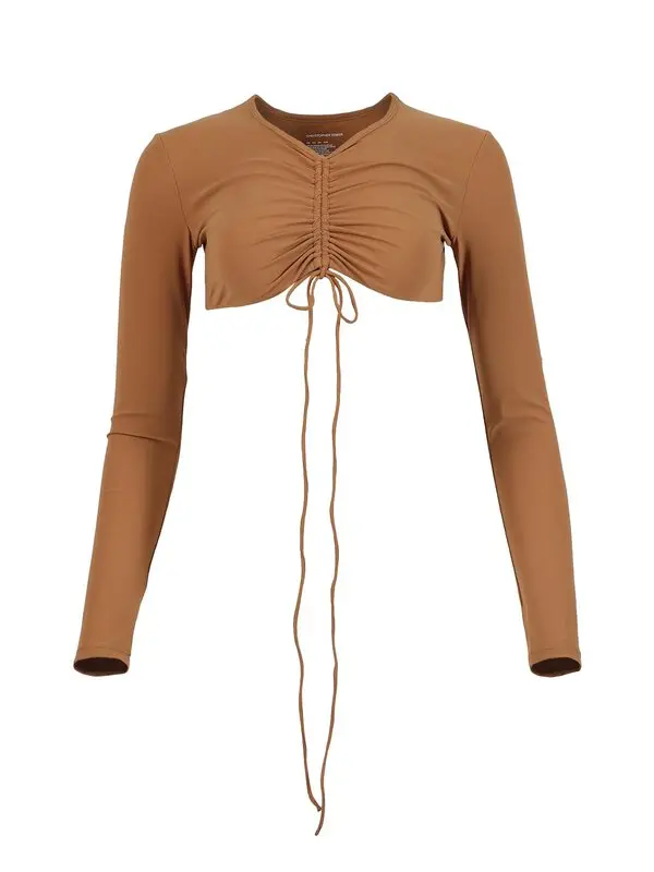 Christopher Esber Long-sleeve Sun Swim Tee - Suede Brown