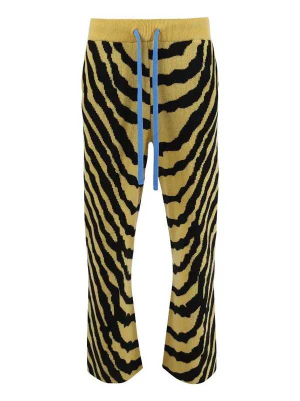 THE ELDER STATESMAN Tiger Roller Pants - Sunbeam And Black