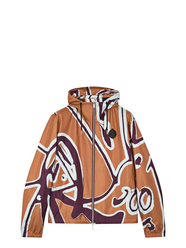 Berluti Tall Neckline Printed Sweatshirt - Clay Orange And Purple