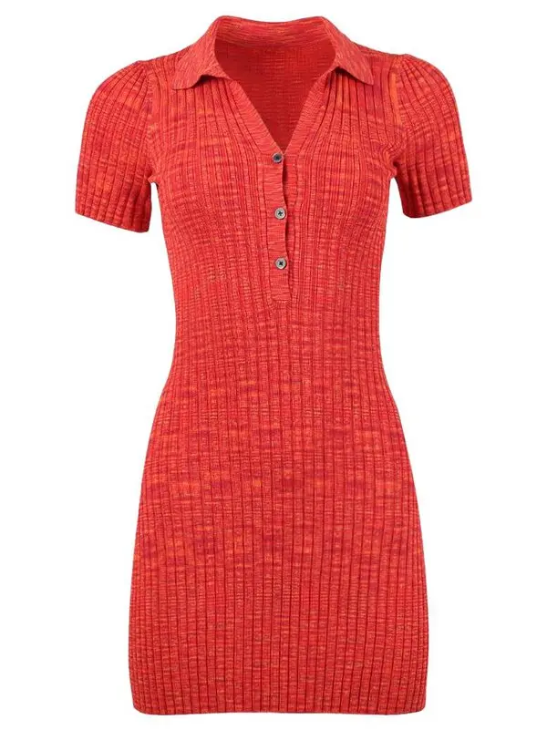Lhd The Rosswell Mini Dress - Space Dye Red