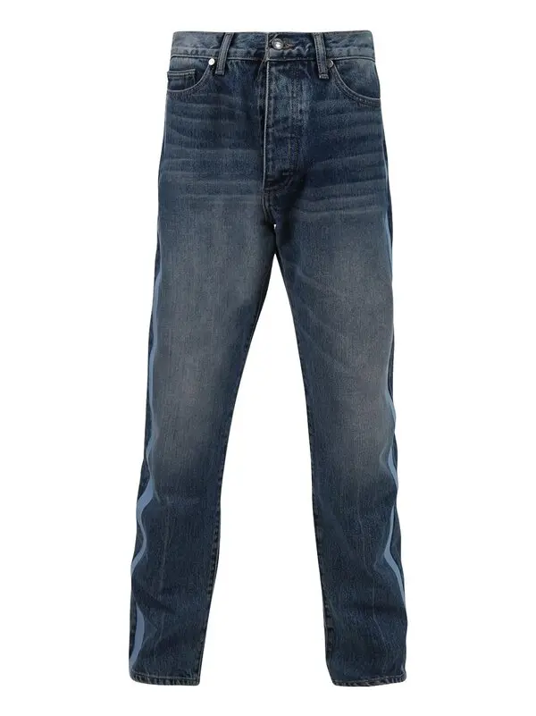 Rhude Embroidered Side Stripe Jeans - Indigo Blue