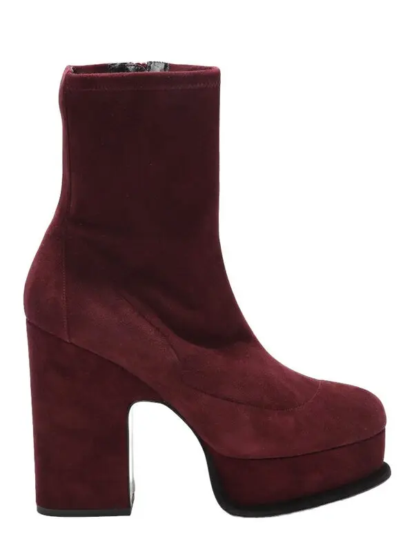 Pierre Hardy Tina Heeled Ankle Boots - Burgundy