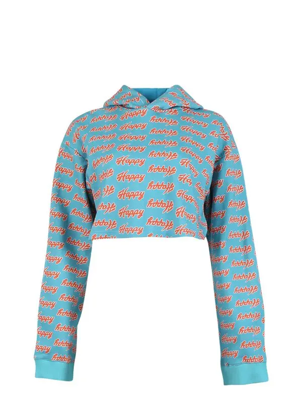 Natasha Zinko Happy Print Hoodie - Blue