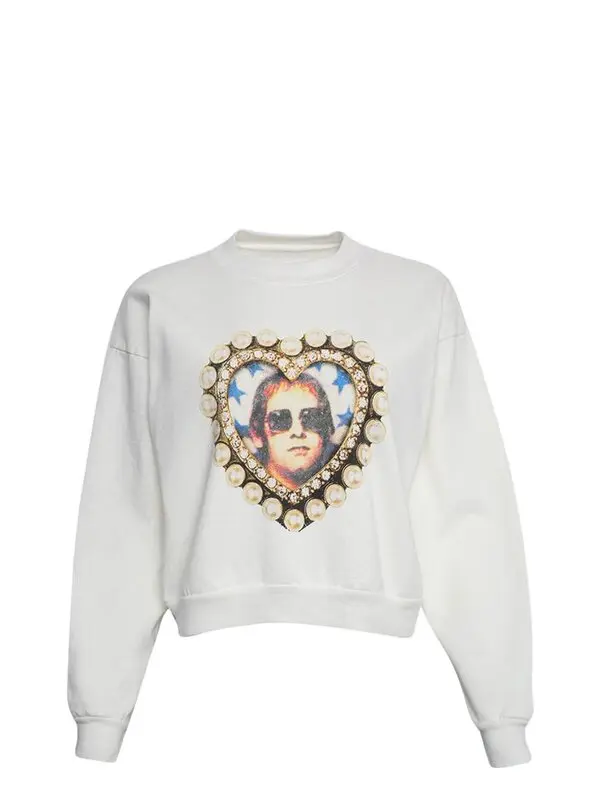 THE WEBSTER X Elton John Pendant Crewneck - White