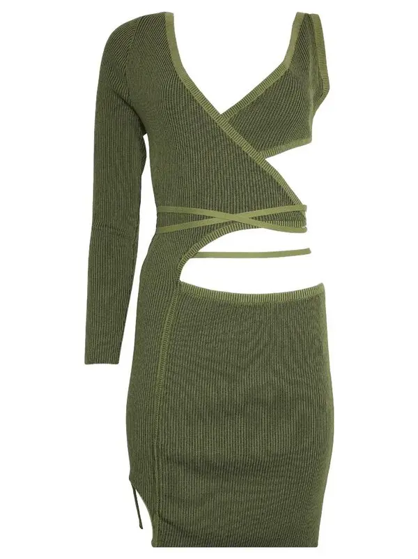 ESTER MANAS Short Asymmetric Wrap Knit - Forrest