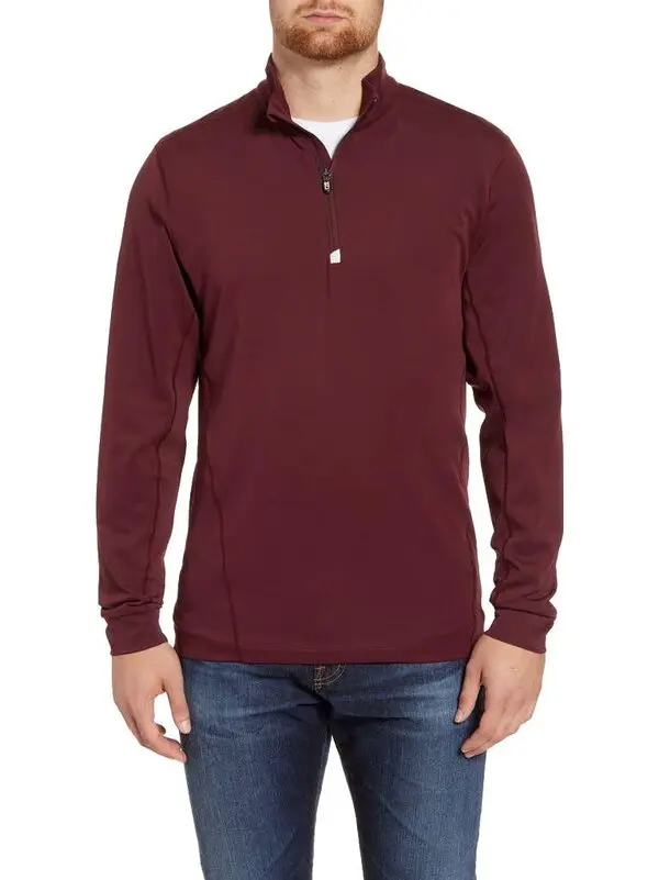 Cutter & Buck Traverse Stretch Quarter Zip Pullover - Bordeaux
