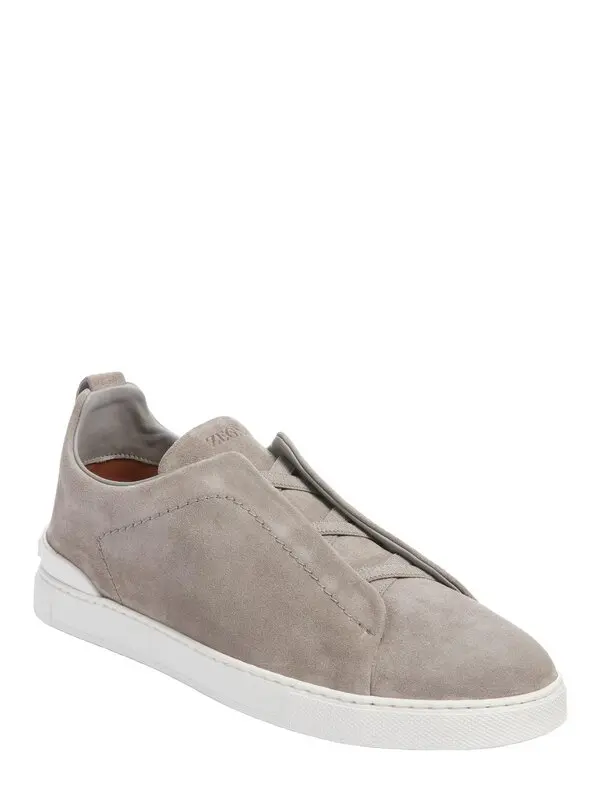 Zegna Triple Stitch Slip-on Sneakers - Grey