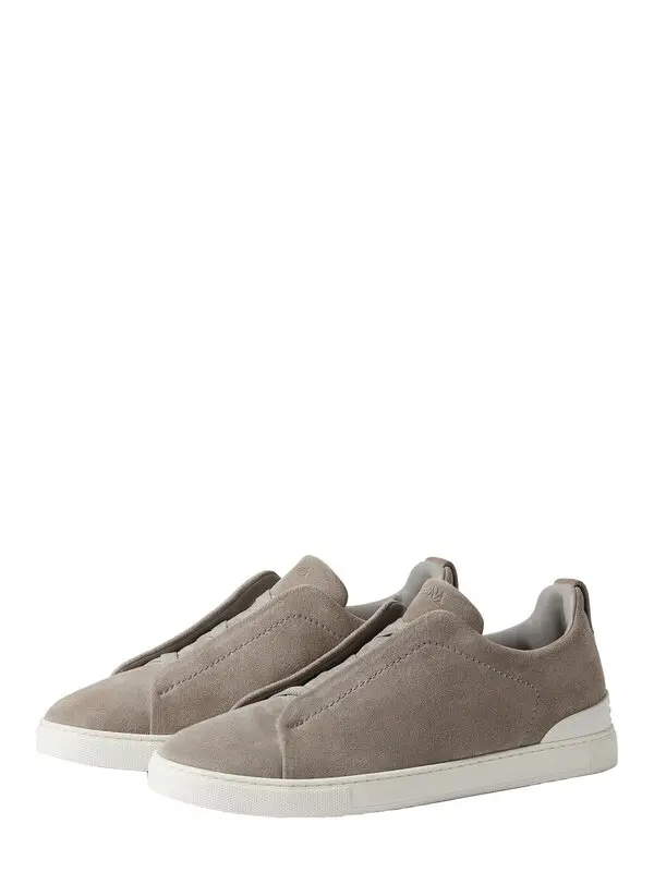 Zegna Triple Stitch Slip-on Sneakers - Grey