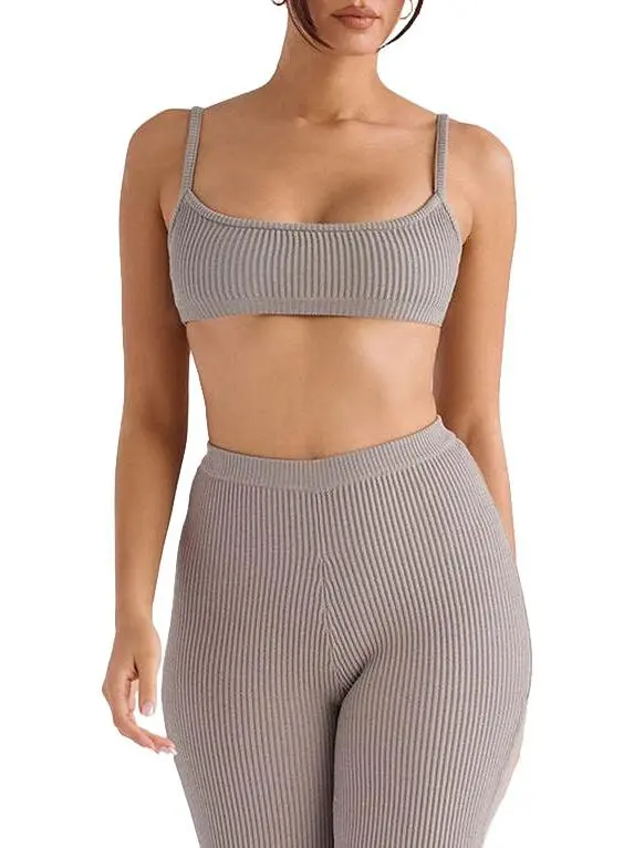 House Of Cb Mischa Rib Bralette - Taupe
