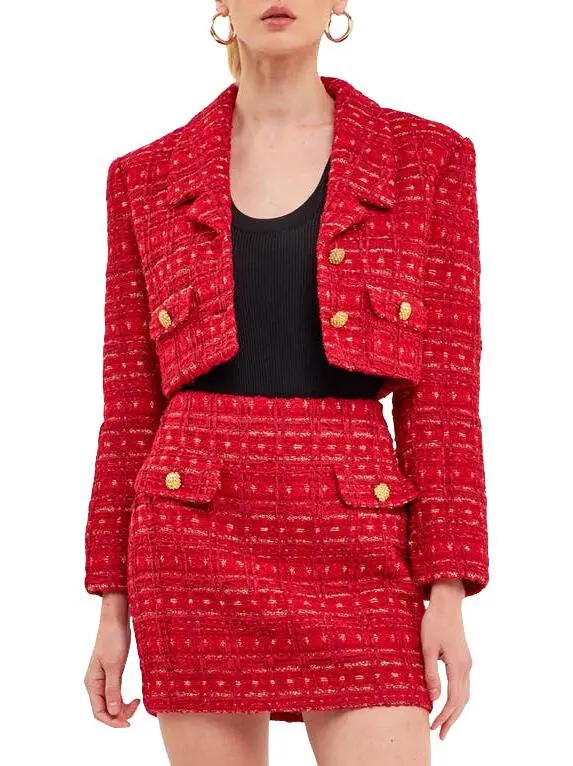 Endless Rose Tweed Jacket - Red