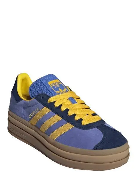 Adidas Gazelle Bold Platform Sneakers - Indigo/eqt Yellow/lilac