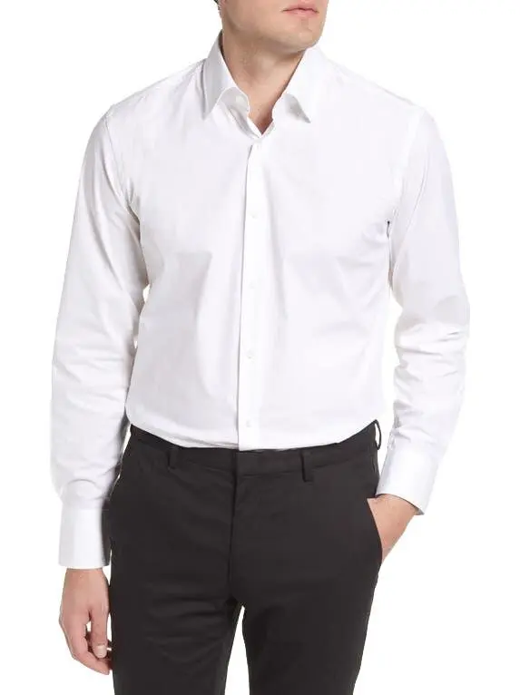 BOSS Hank Slim Fit Dress Shirt - Wht